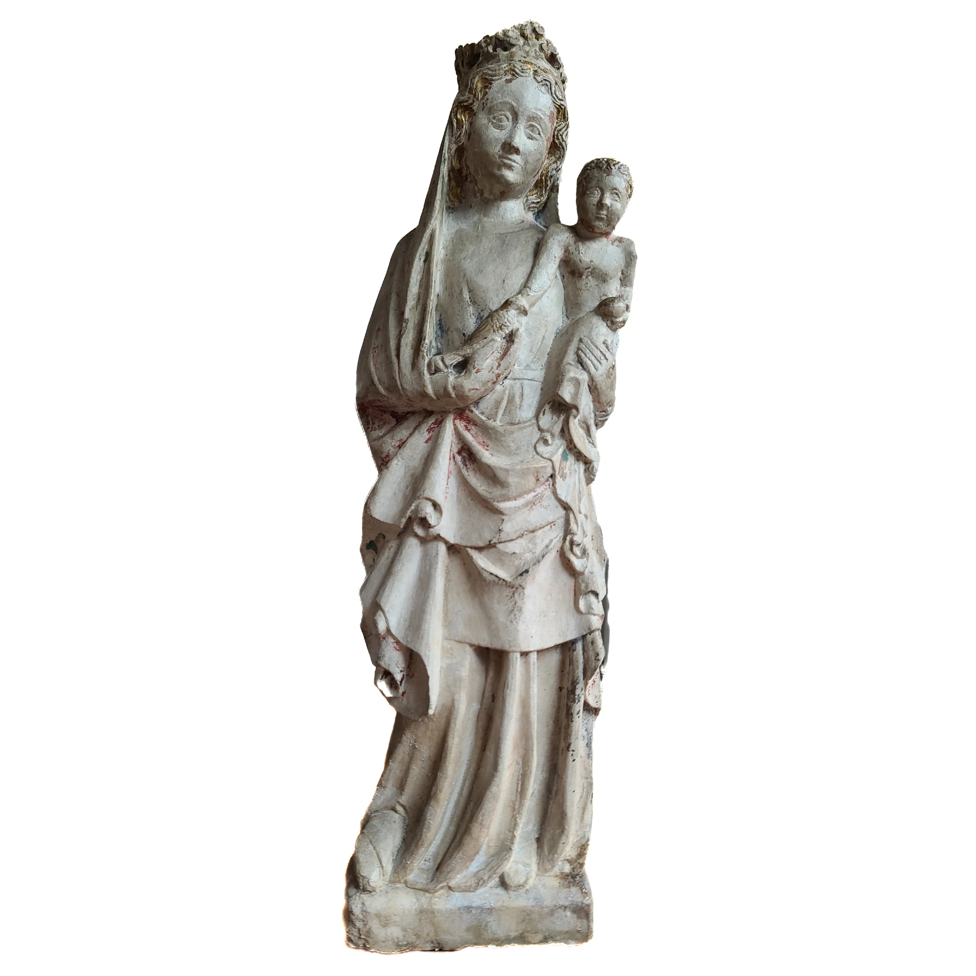 Gothic Virgin and Child from Ile-de-France - Limestone